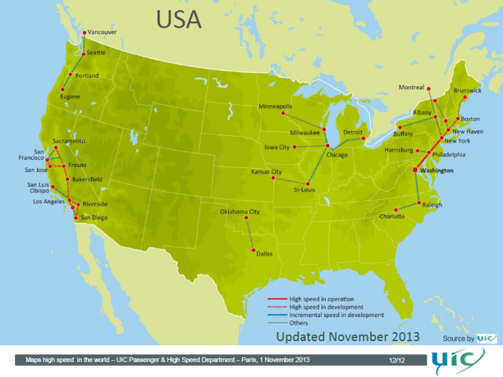 High Speed Rail Maps of Europe and North America | TopForeignStocks.com