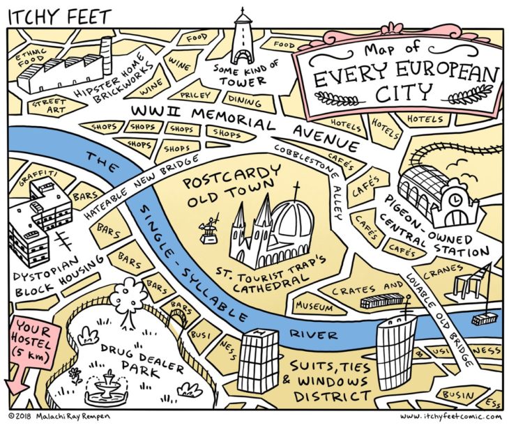Funny Map of Every European City: Chart | TopForeignStocks.com