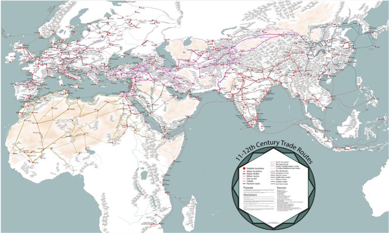 Detailed Map Of Medieval Trade Routes | TopForeignStocks.com