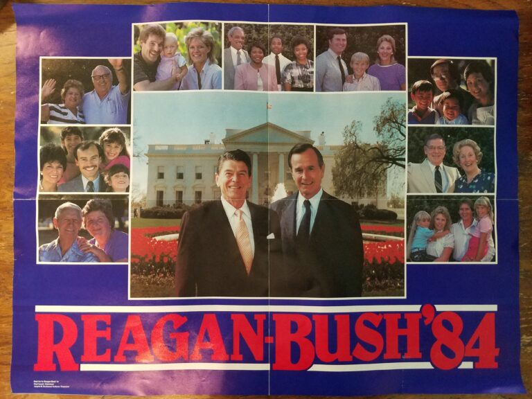 Reagan and Bush 1984 Re-election Campaign Poster | TopForeignStocks.com