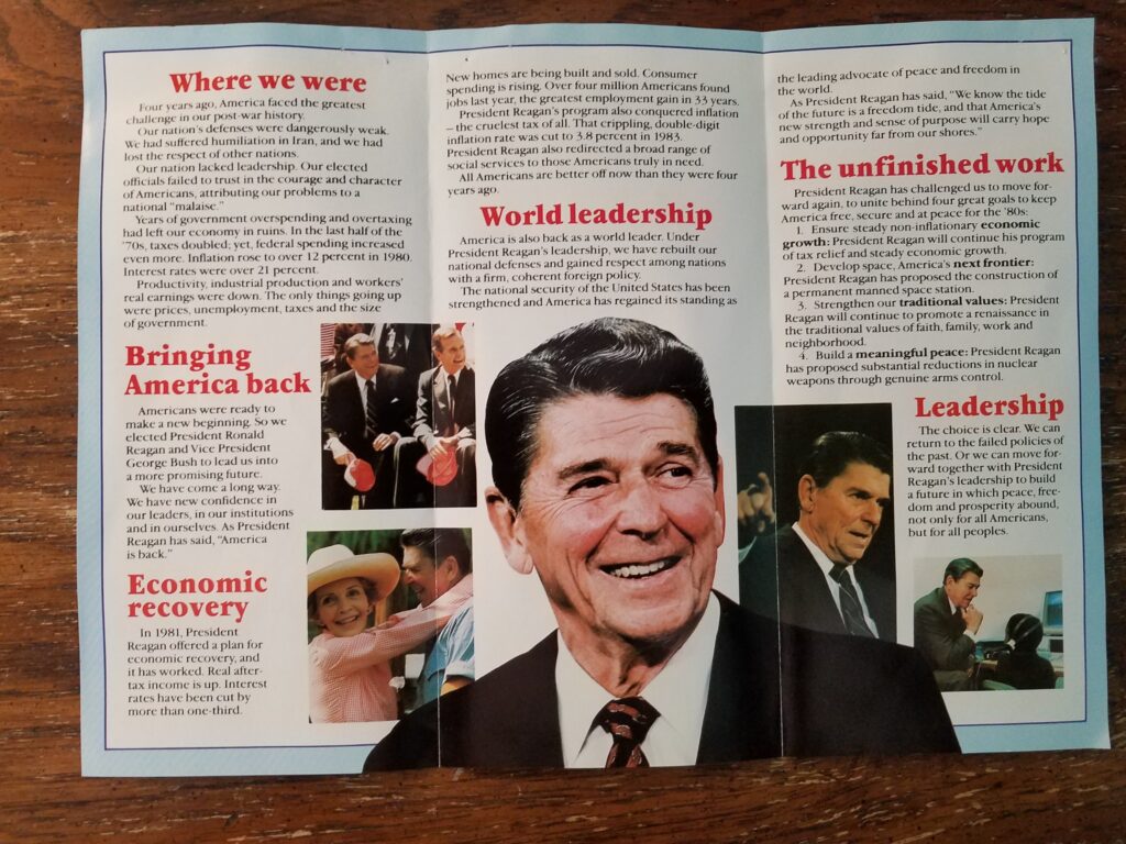 Reagan and Bush 1984 Re-election Campaign Poster | TopForeignStocks.com