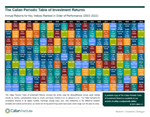The Callan Periodic Table of Investment Returns 2003 To 2022 ...