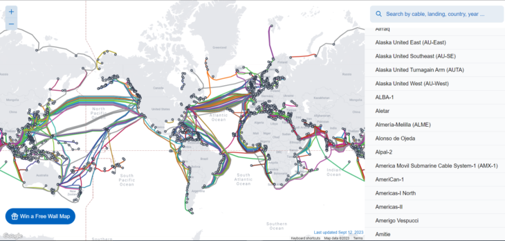 Submarine Cable Map of the World | TopForeignStocks.com