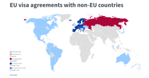 EU Visa Agreements with Non-EU Countries: GraphicTopForeignStocks.com